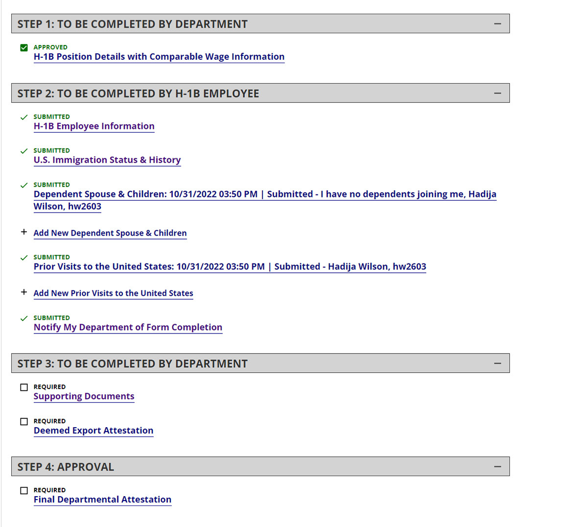 H-1B Scholar CUIMC Department Compass User Guide | ISSO